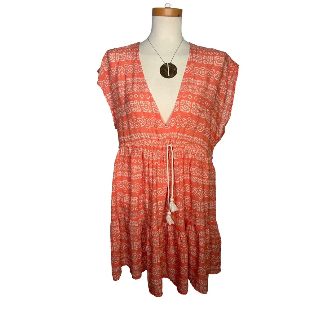 Robin Piccone | Swim | Robin Piccone Isla Print Coral Orange Rayon ...
